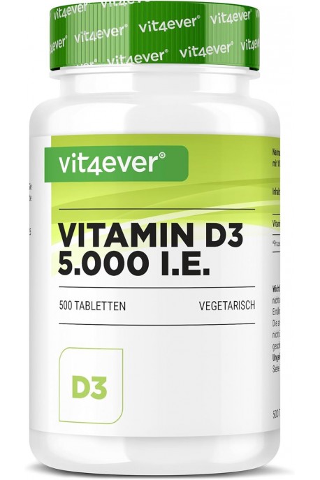 Витамин D3 бавно освобождаване 5000 I.E. - 500 таблетки | Vit4ever ...