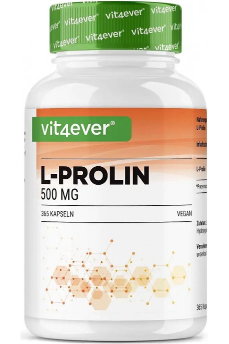 L-prolin / Л-пролин 500mg - 365 капсули | Vit4ever - Германия - vitashop.bg